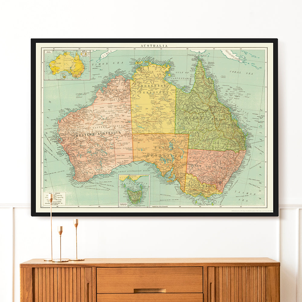 Australia Map Large Poster – Zetta Florence